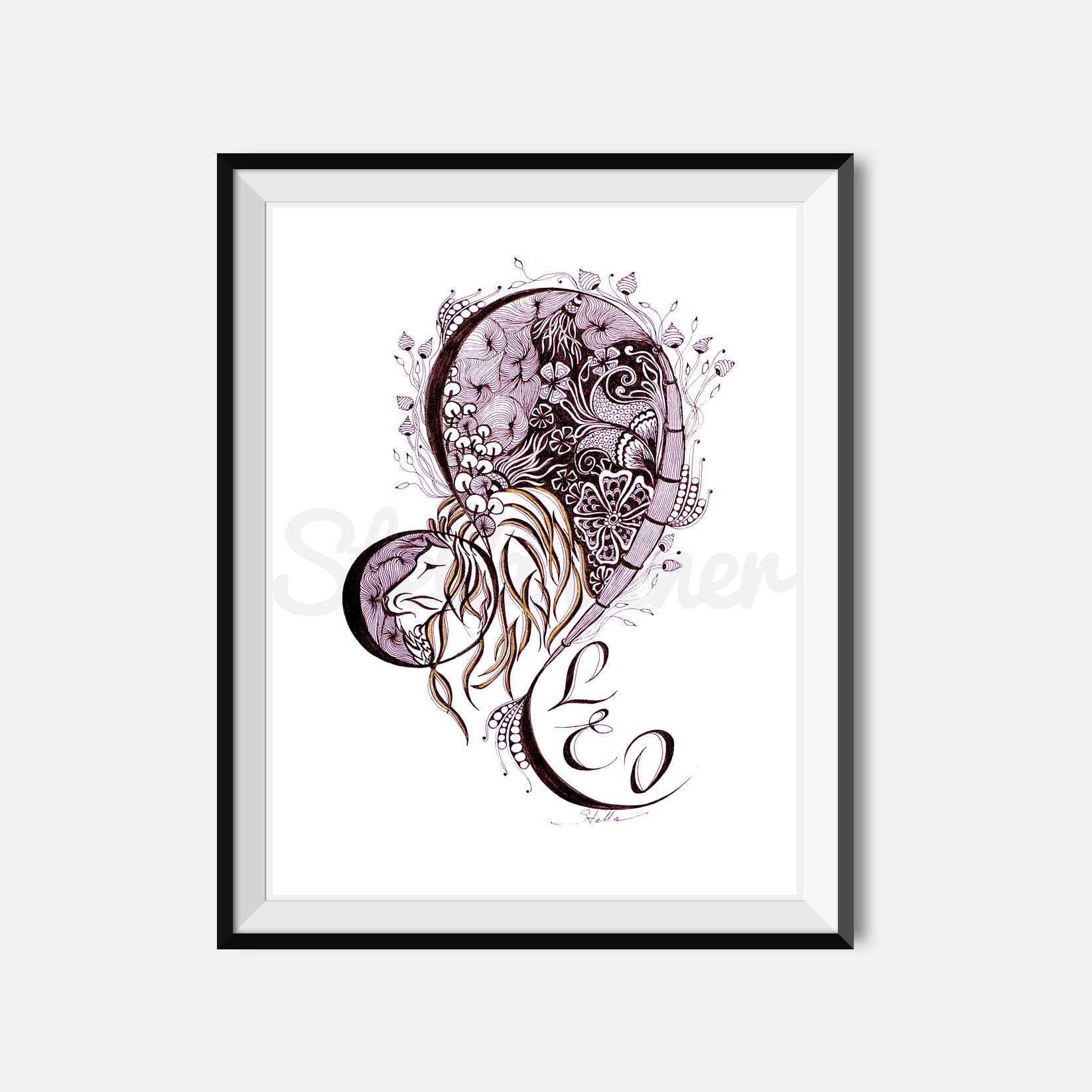 Zodiac Art LEO - Print From Original Design and Drawing, Wall Decor ...