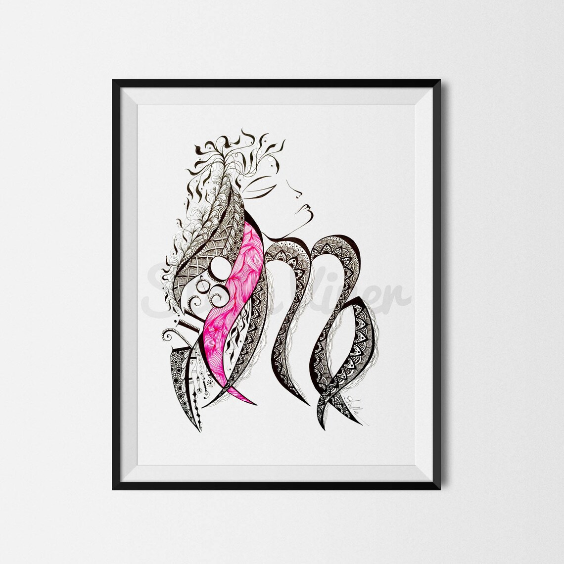 Zodiac Art VIRGO Print From Original Design and Drawing, Wall Decor ...