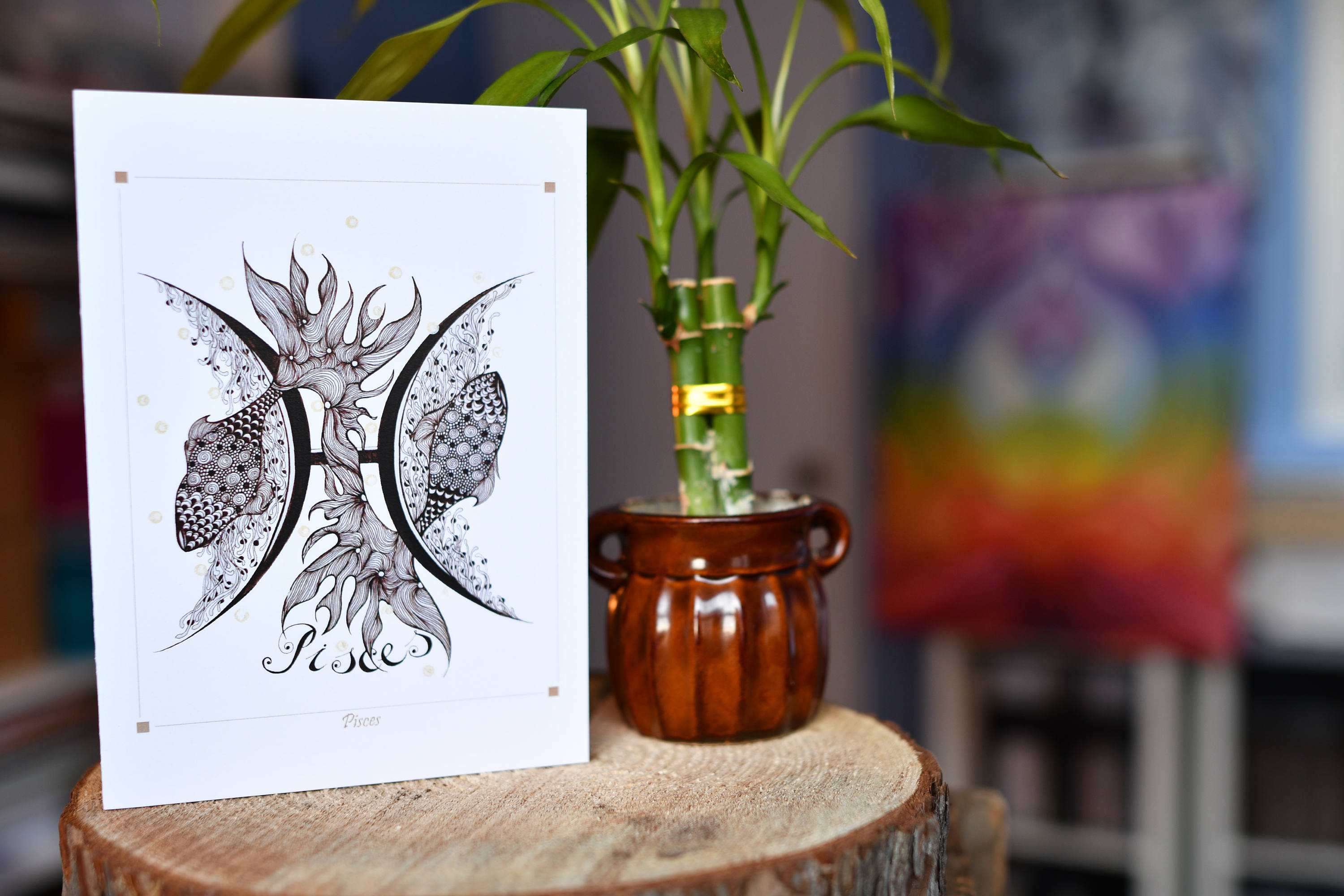 Zodiac Sign PISCES Print From Original Design and Drawing, Wall Decor ...