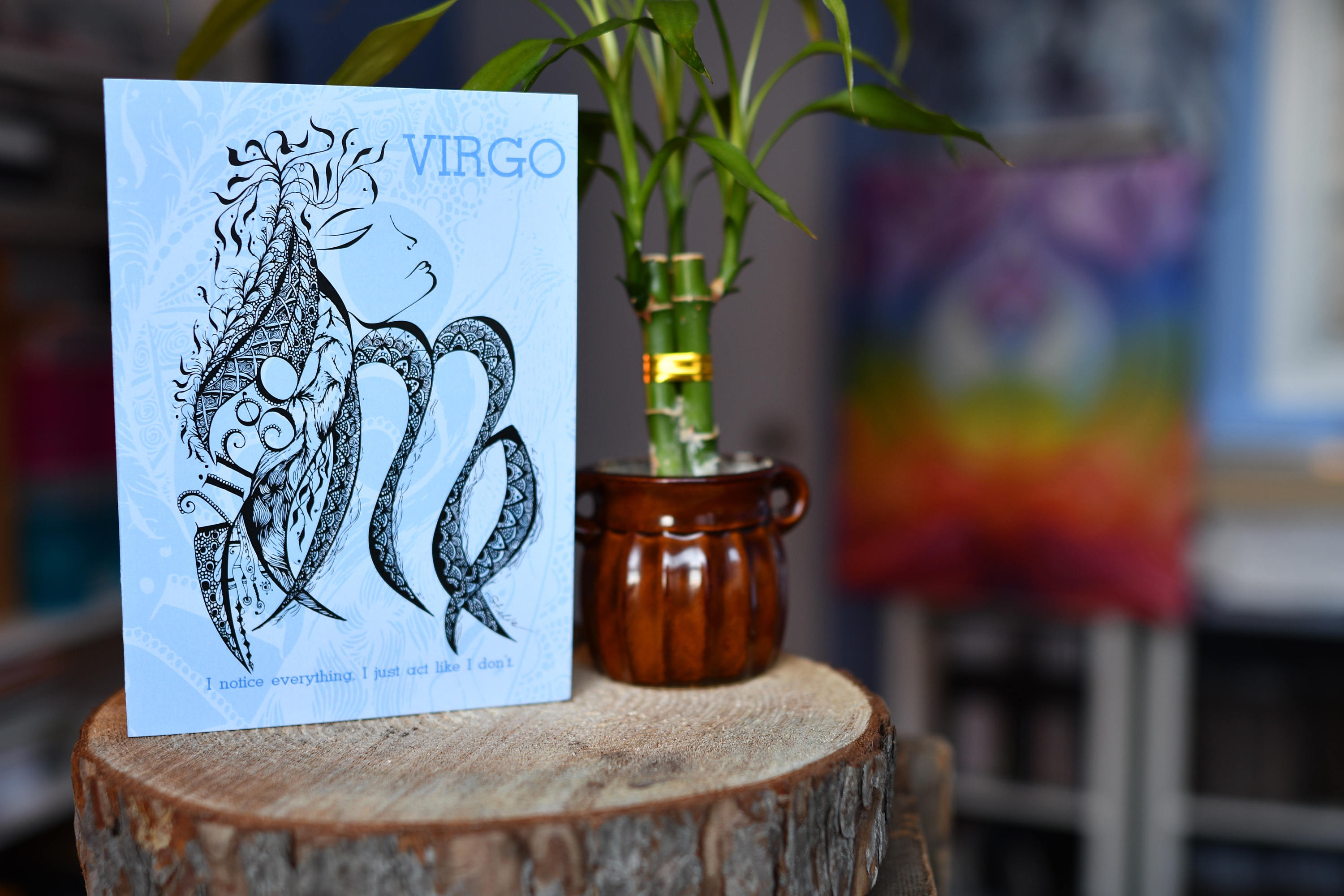 Zodiac Art VIRGO Print From Original Design and Drawing - Etsy
