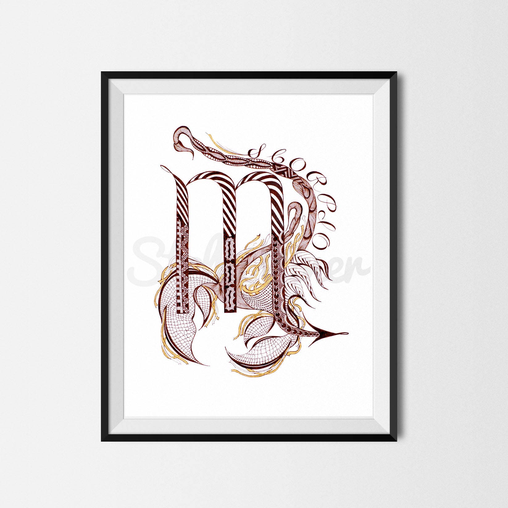 Zodiac Art SCORPIO Print From Original Design and Drawing - Etsy