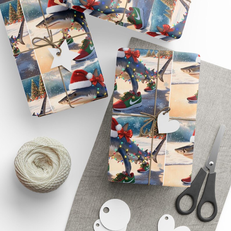 Brainrot Tralale Ro Trala La Shark With Sneakers Christmas Wrapping ...