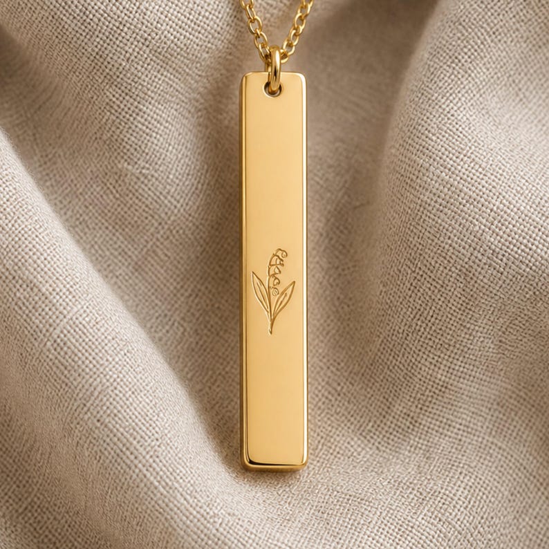 Lily of the Valley Birth Flower Necklace, May Birthday Gift ...