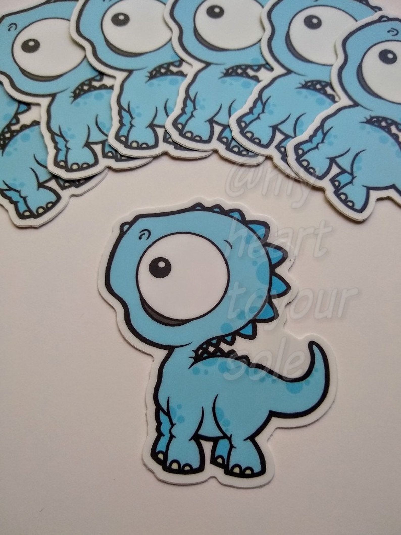 Dinosaur Sticker Sticker Dinosaur Blue Sticker Cartoon - Etsy