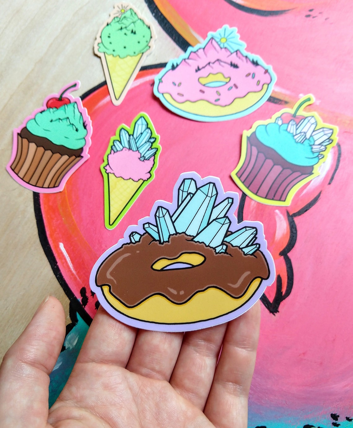 Donut Sticker, Sticker, Donuts, Baker Gifts, Crystal Sticker, Planner ...