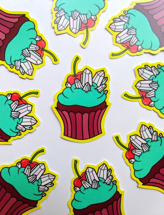Cupcake Sticker Sticker Cupcake Baker Gifts Crystal | Etsy