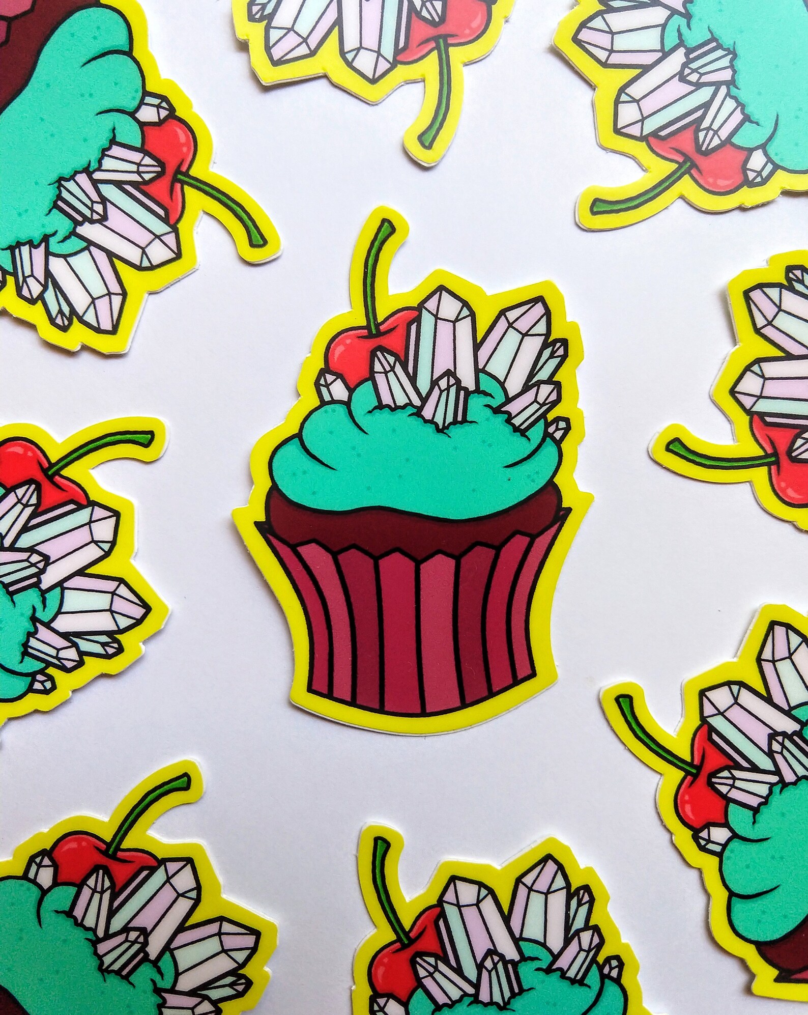 Cupcake Sticker Sticker Cupcake Baker Gifts Crystal | Etsy