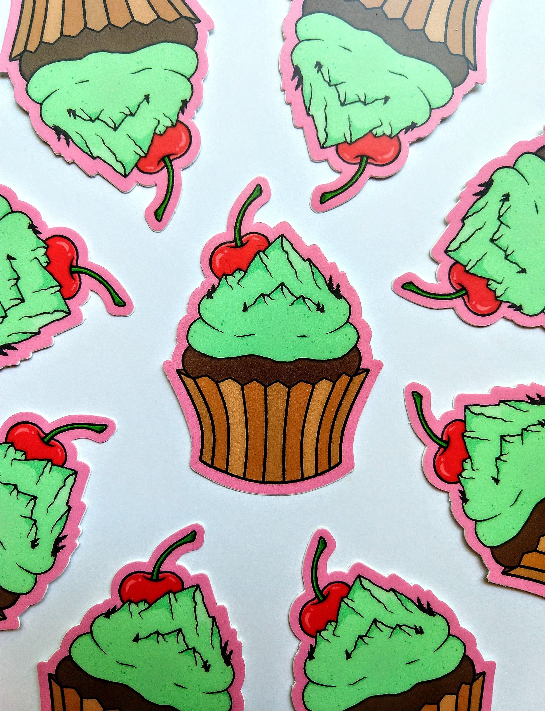 Cupcake Sticker Sticker cupcake baker Gifts mountain | Etsy