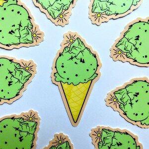 Ice Cream Sticker, Sticker, Ice Cream, Ice Cream Gifts, Mountain ...