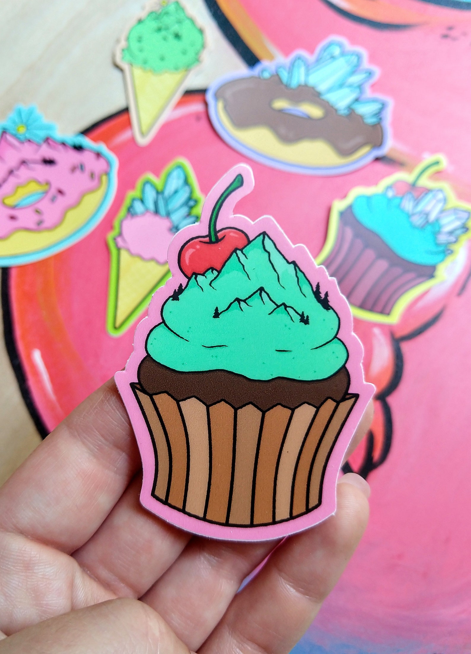 Cupcake Sticker Sticker Cupcake Baker Gifts Mountain - Etsy