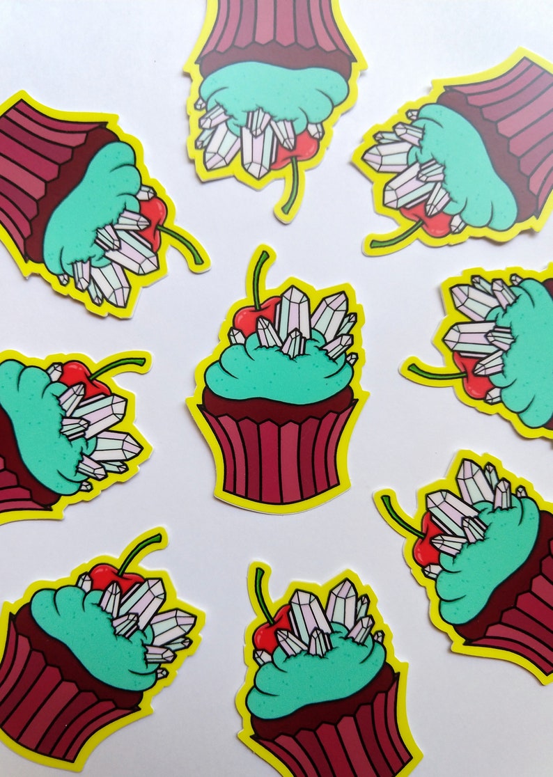 Cupcake Sticker Sticker Cupcake Baker Gifts Crystal | Etsy