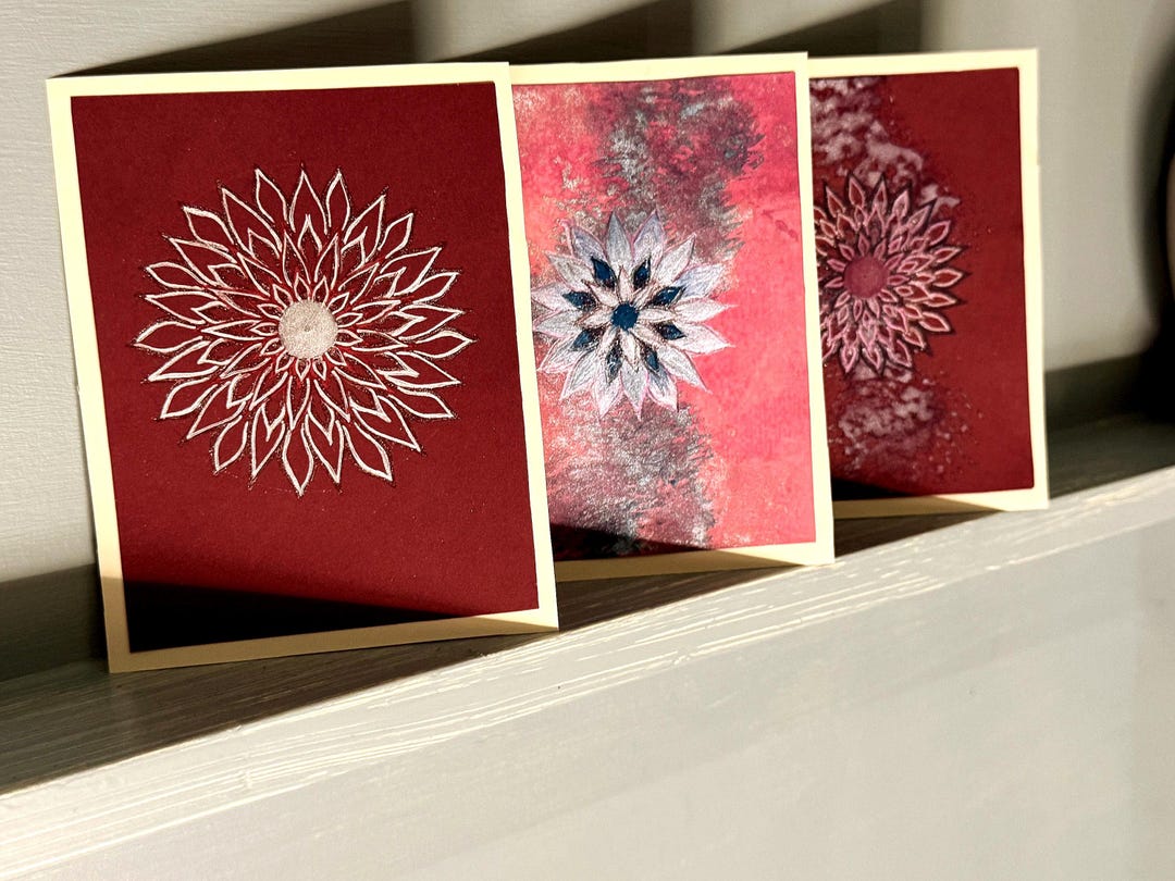 Mandala Art Card Set – Hand-painted Watercolor Notecards - Etsy