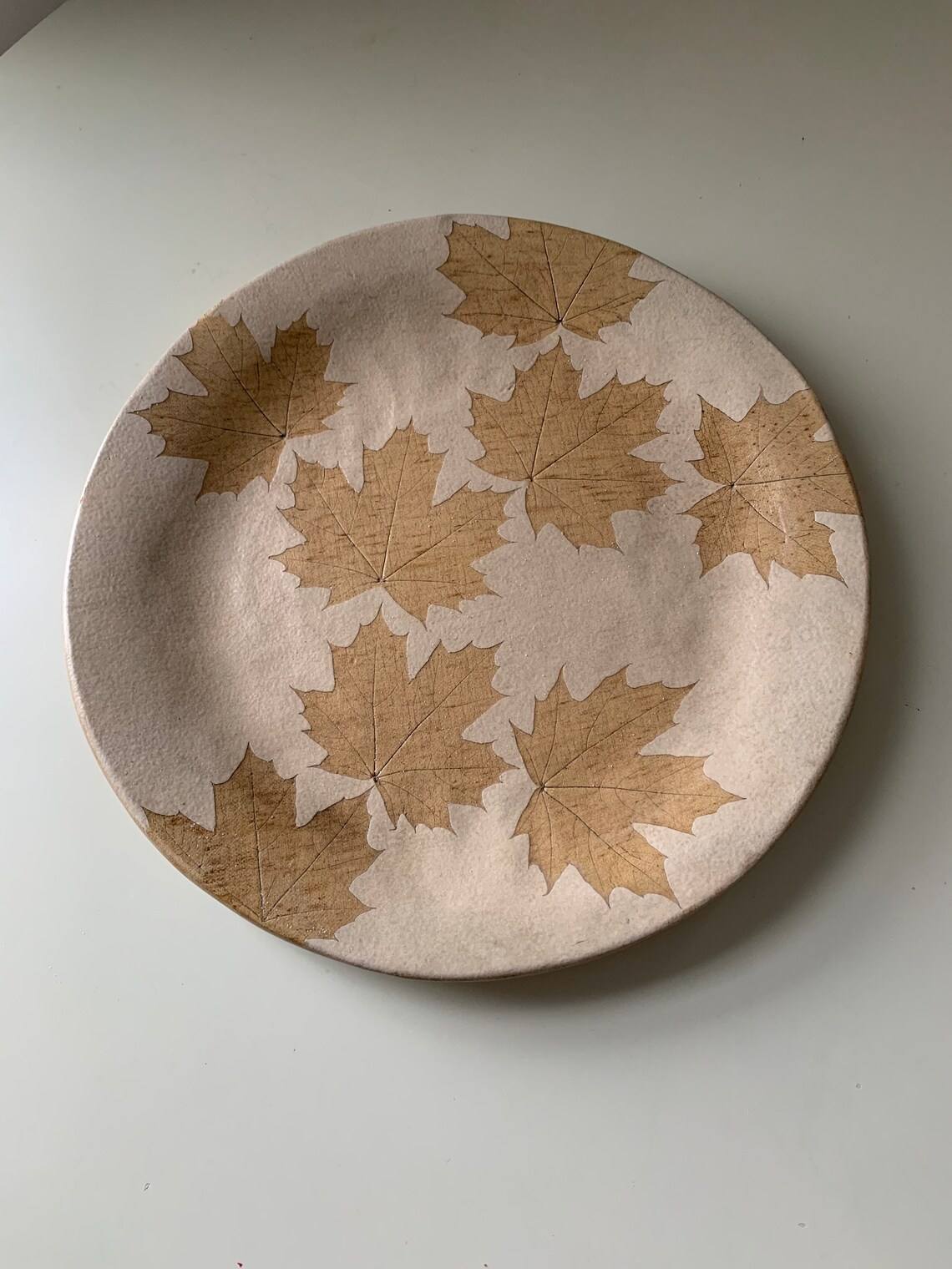 Handmade Ceramic Plate With Maple Leaf Motif - Etsy