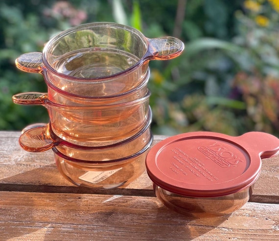 Pyrex Brown Visions Grab It Heat and Eat Grab and Go Bowl With Glass Lid Etsy