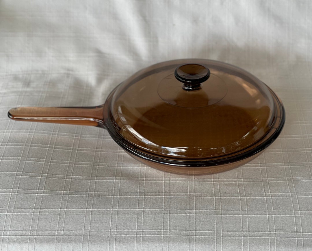 Corning Vision Amber 7" Fry Pan Skillet, Sauté Pan With Lid or Without ...