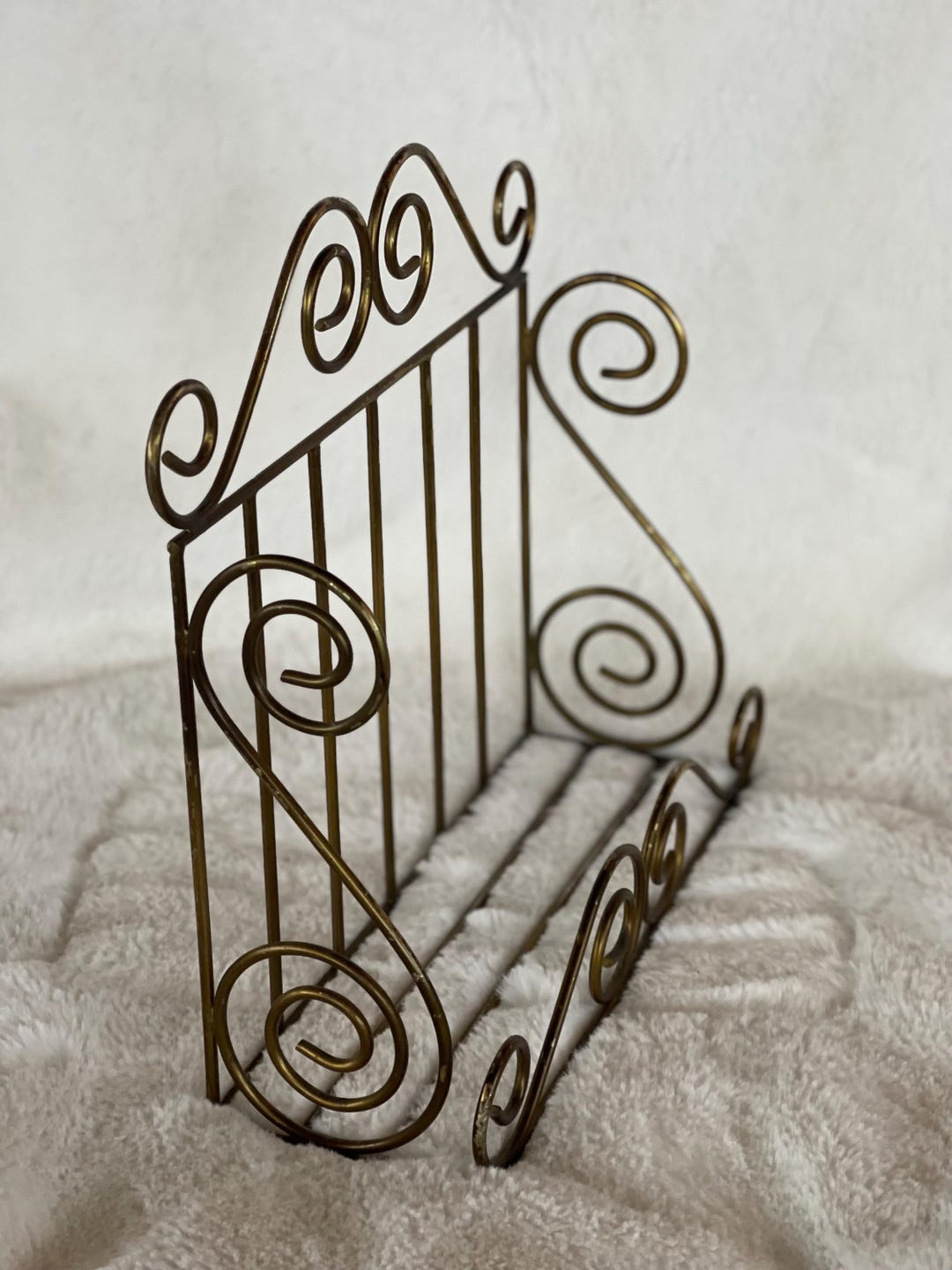 MCM Gold Metal Wire Scroll Wall Mount Shelf or Table Top Shelf - Etsy