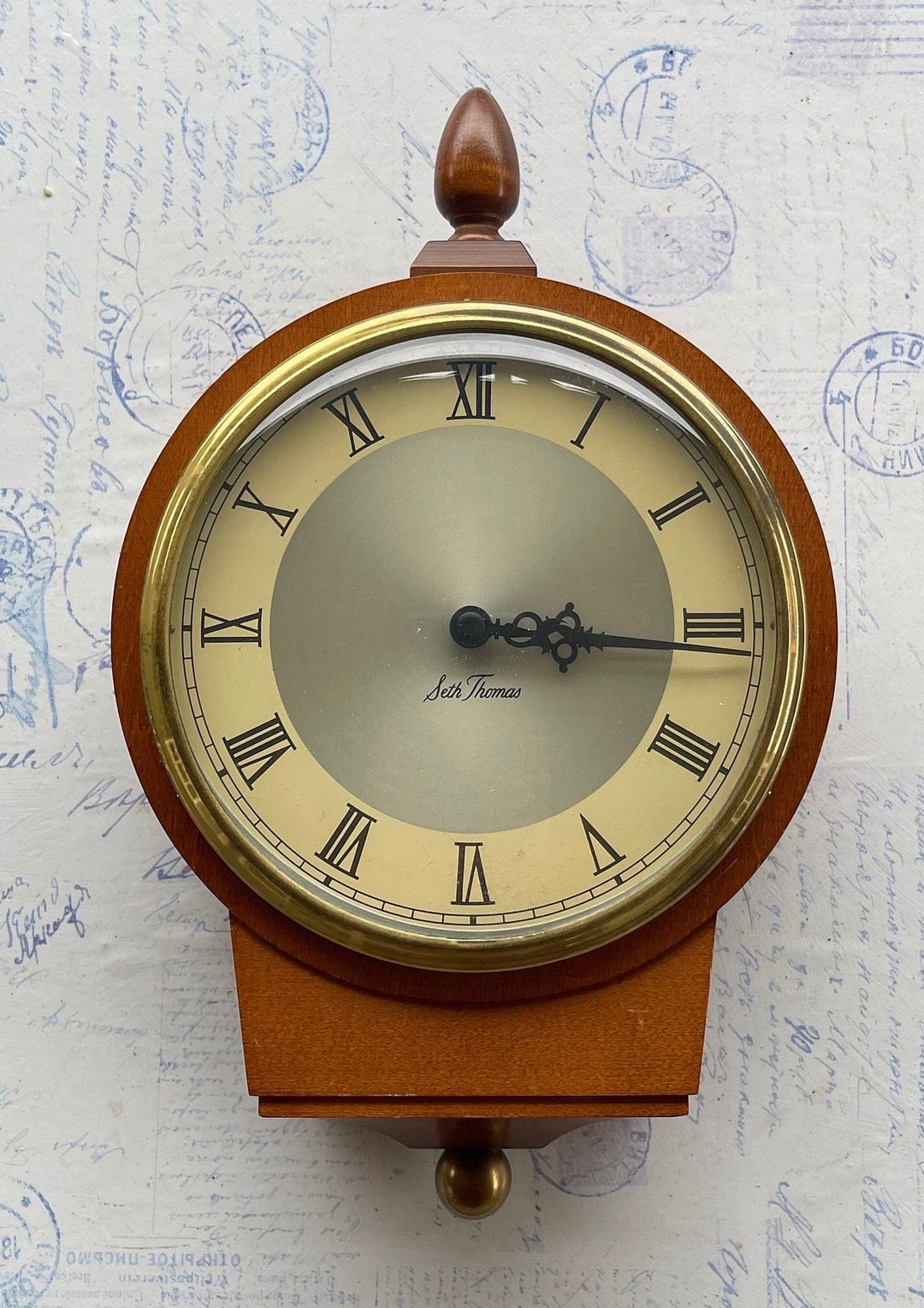 Vintage Seth Thomas Wind-up Wall Clock, Destiny Wood and Brass and ...