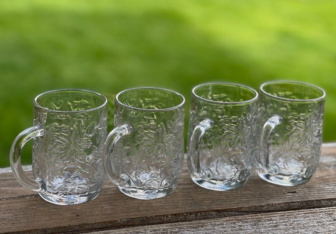 Princess House Fantasia Pressed Glass Coffee Cups, Sets of 4 - Etsy