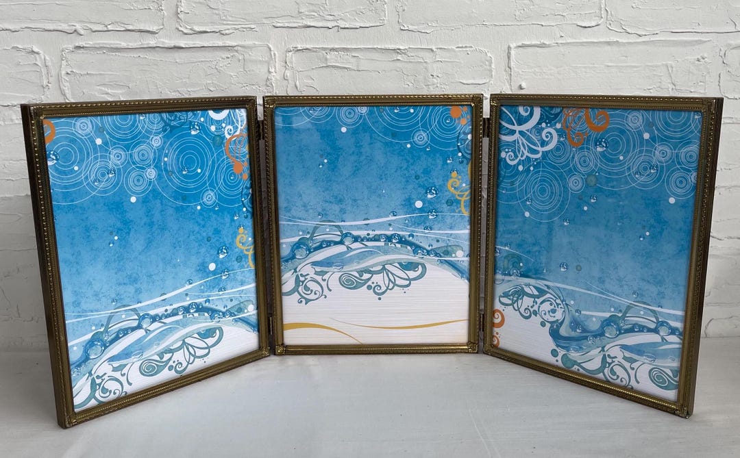 Vintage Tri-fold Metal Picture Frame Set8 X 10 Tri-fold Frame Set - Etsy