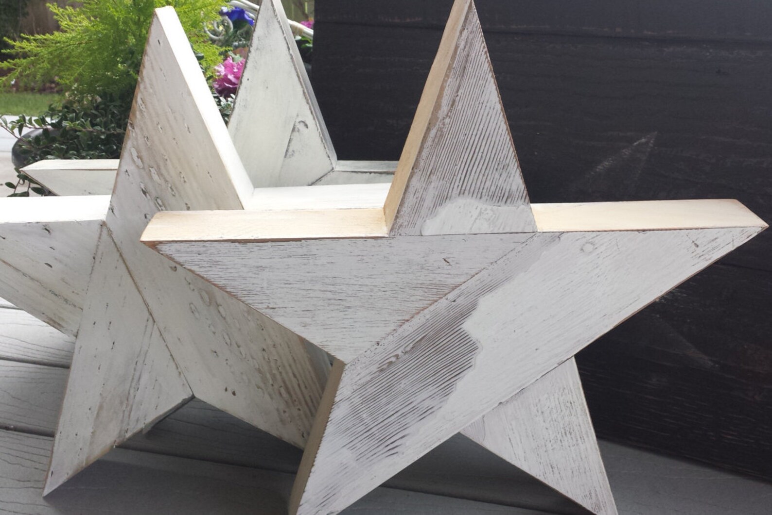 Large Wooden Star Upcycled Wooden Stars Large Chunky Stars | Etsy