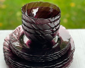 Purple Glass Plates - Etsy