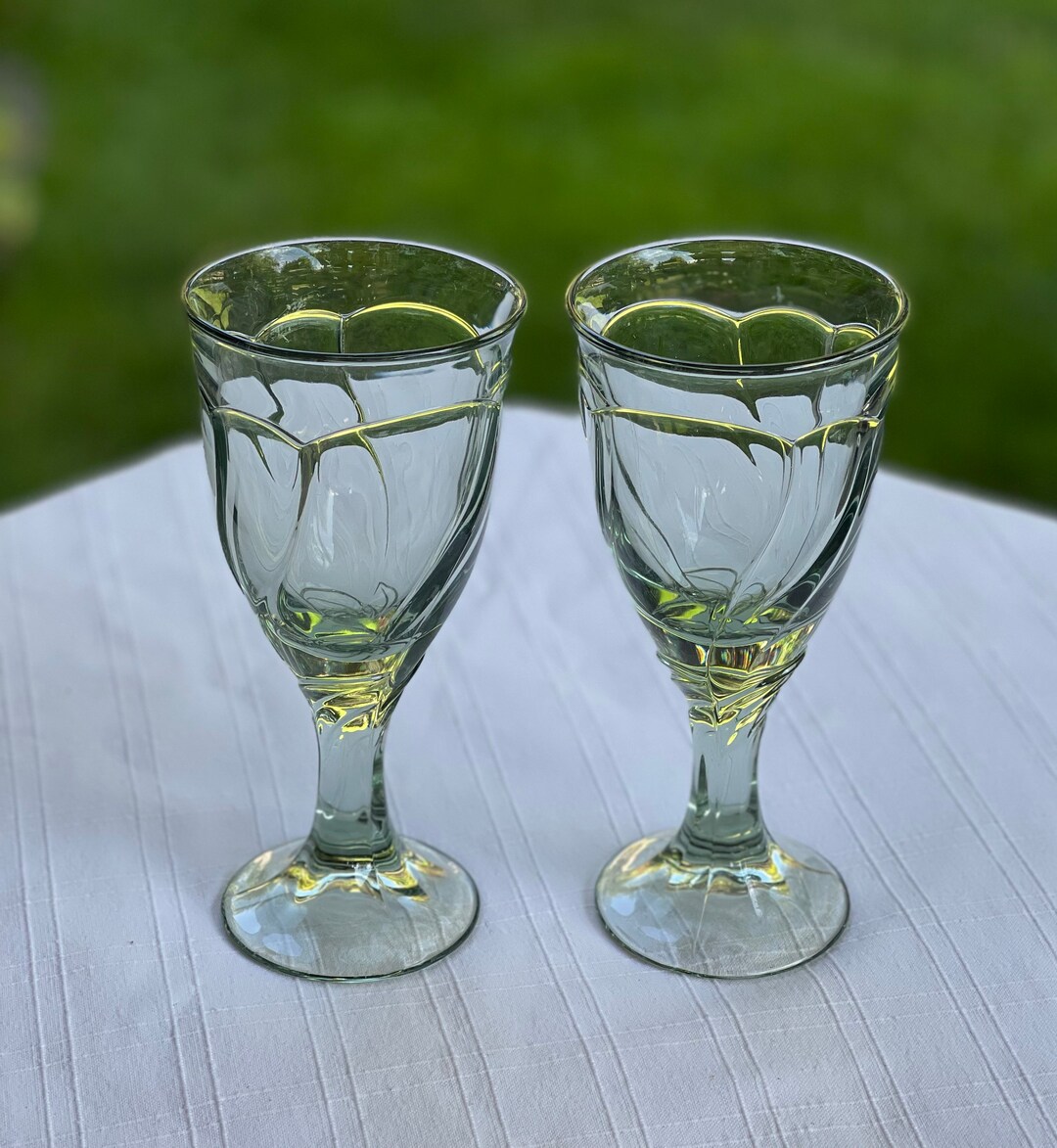 Noritake Sweet Swirl Goblets, 2 Piece Set, Light Aqua Green, , 10 Oz ...