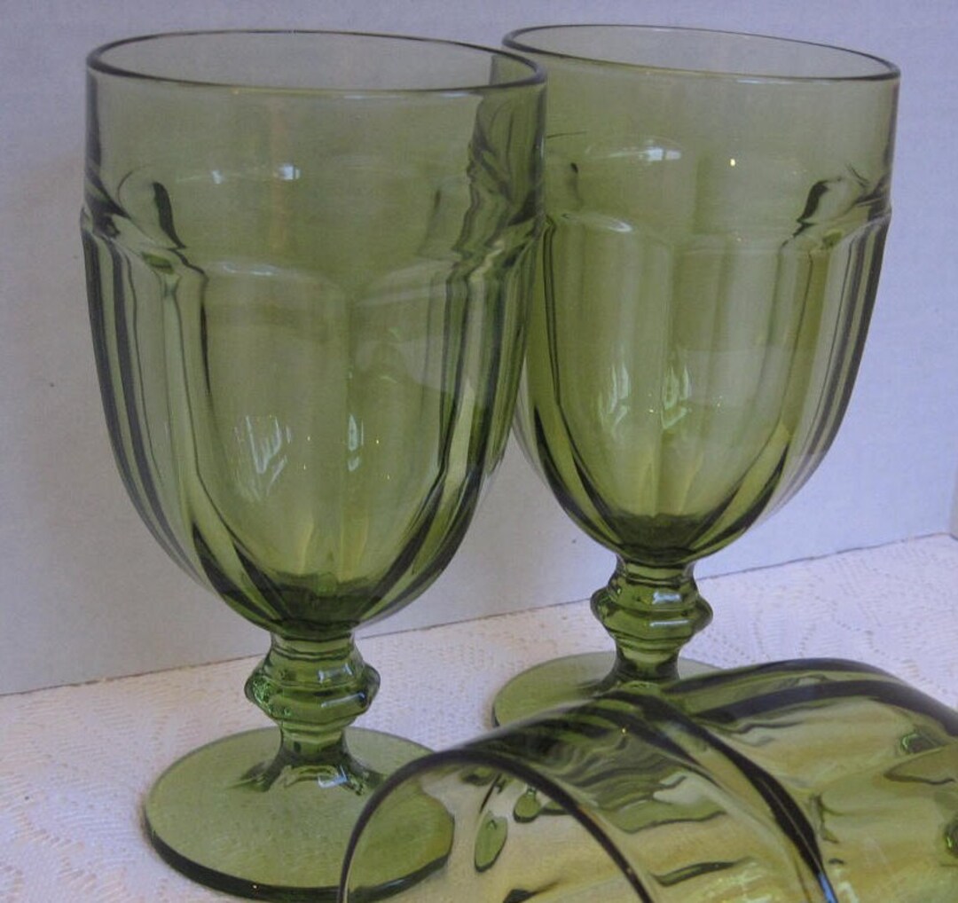 3 Green Duratuff Gibraltar Ice Tea Goblet Set, 3 Goblets - Etsy