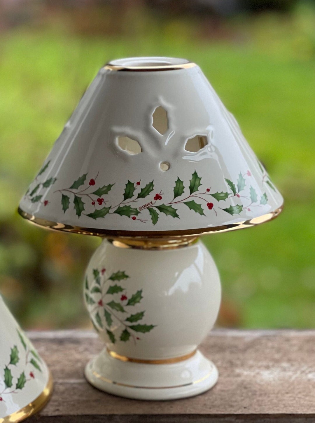 Lenox Tea Light, Holly and Berries or Large Lenox Shade Only - Etsy