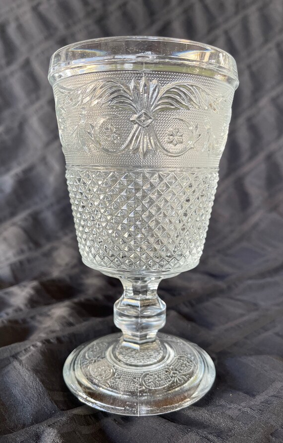 Home & Living Reproduction Duncan Miller Clear Sandwich Glass Goblets ...