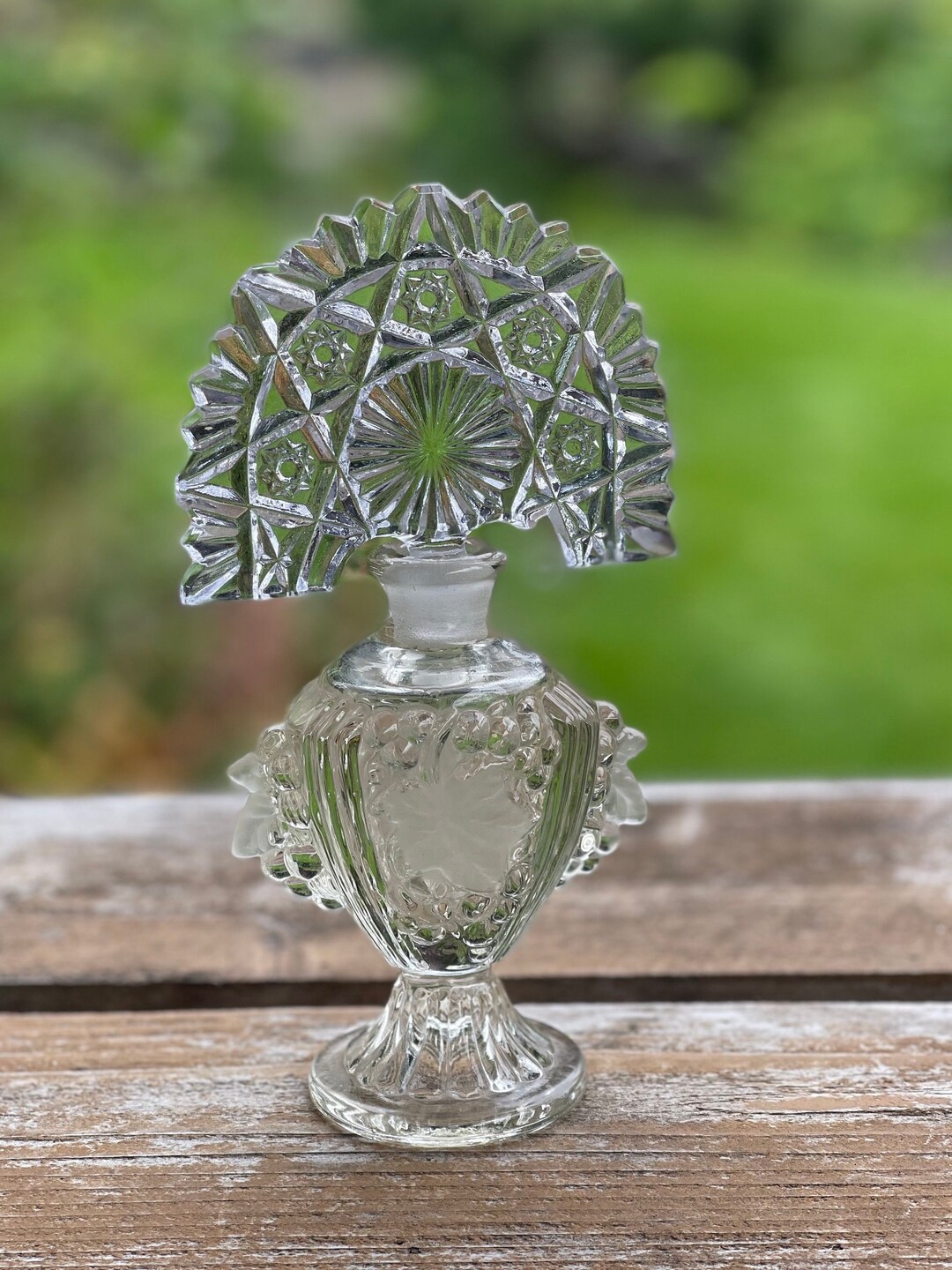 Perfume Bottle With Ground Glass Fan Style Stopper - Etsy