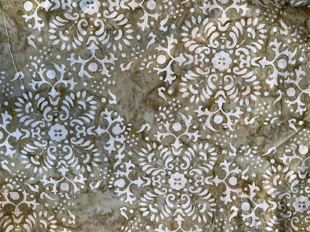 Batik Style Golden Beige Fabric Yardage, Quilting Fabric - Etsy