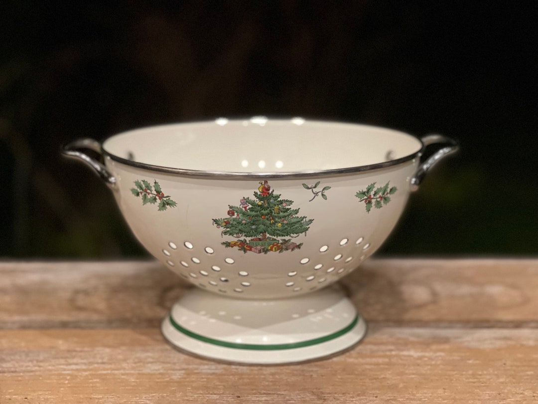 Spode Christmas Tree Colander, Enamel Over Steel Colander - Etsy