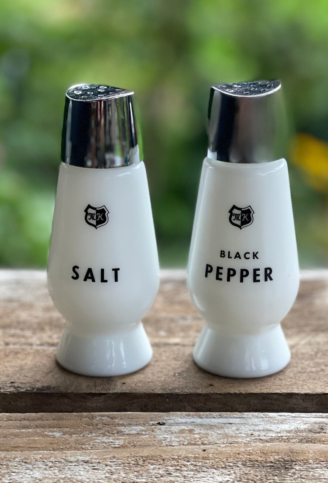 Vintage Marion Kay Milk Glass Salt and Pepper Shakers - Etsy