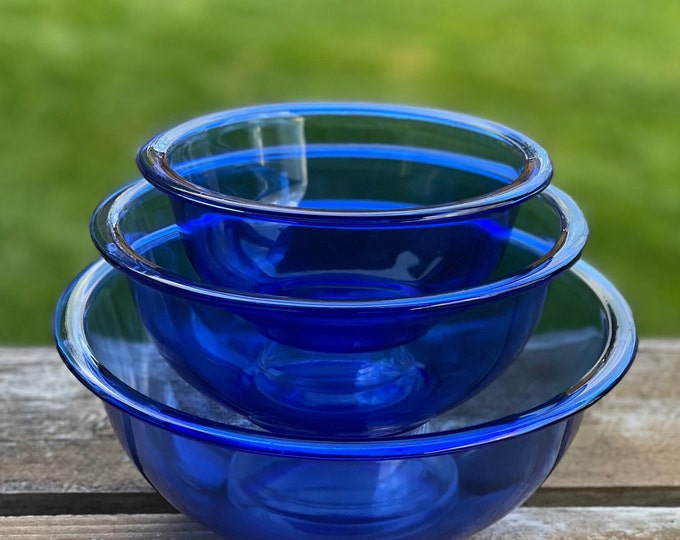 Pyrex Cobalt Blue Nesting Bowls, 3 Piece Set, 322, 323, 325 - Etsy