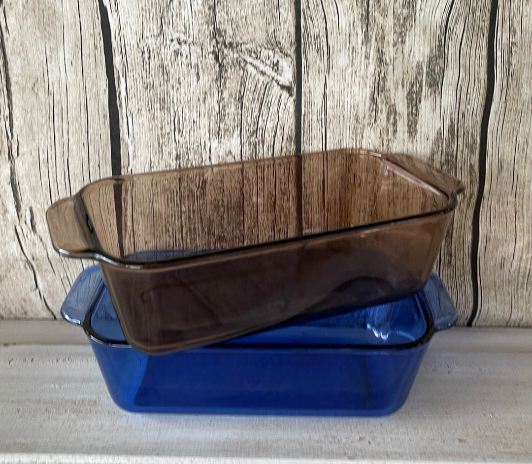 Pyrex Loaf Pan, Blue, Clear, Brown or Cranberry Glass Bakeware ...