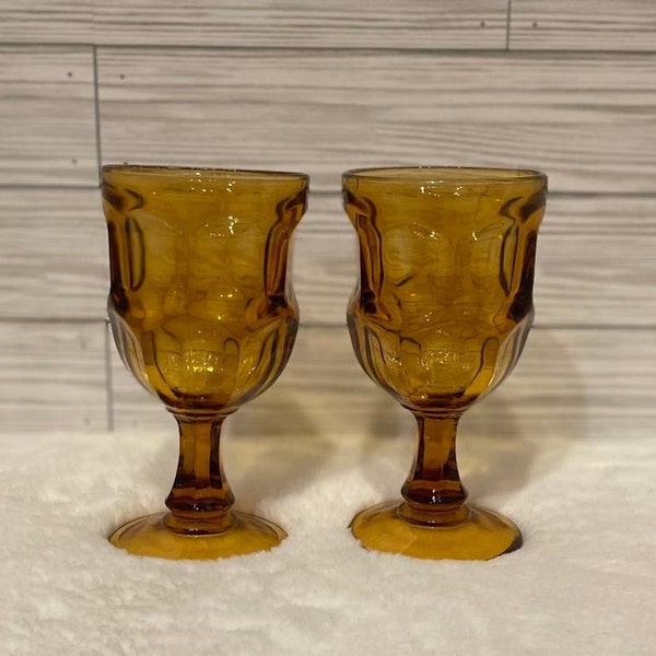 Amber Water Goblets - Etsy