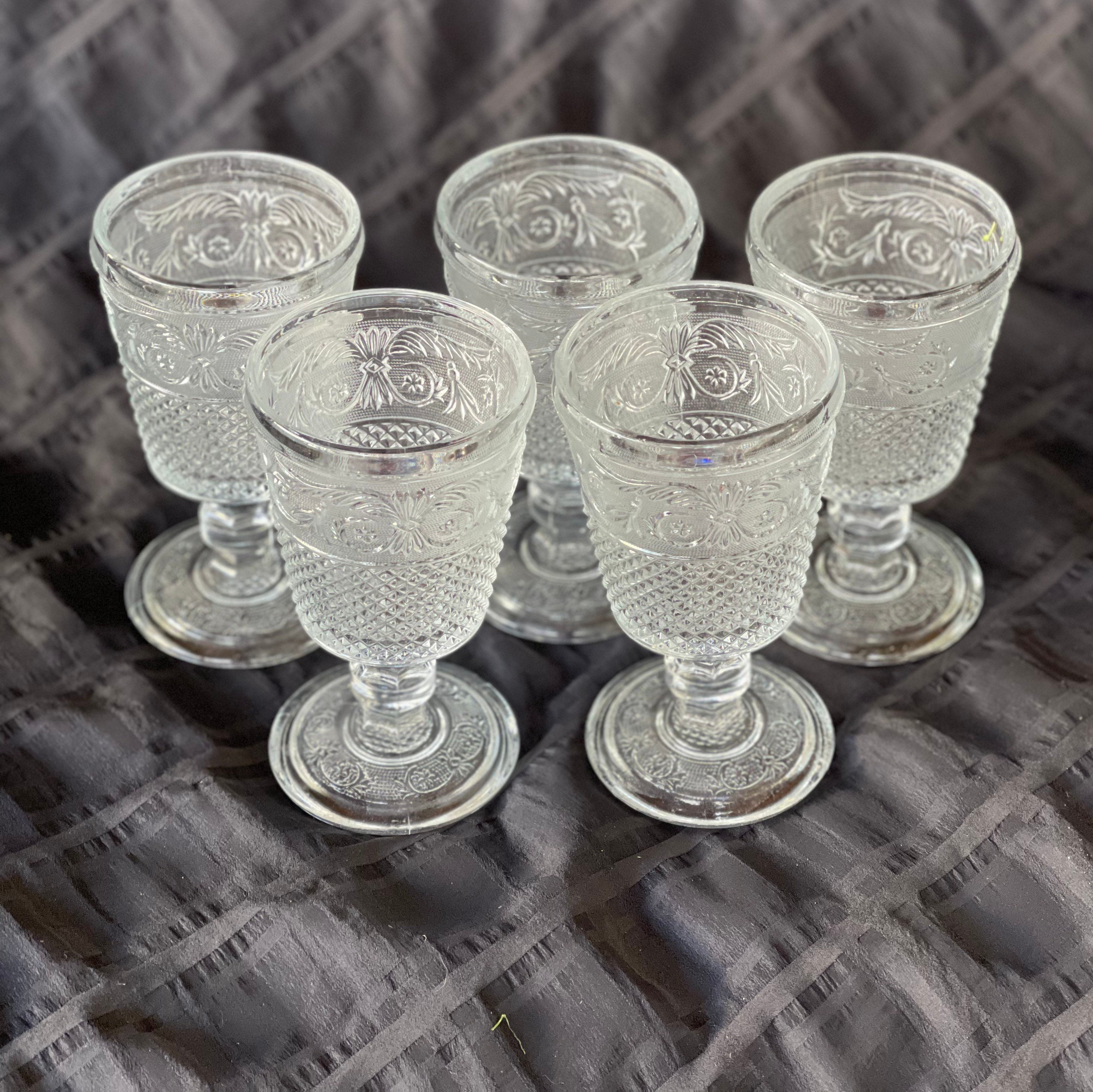 Home & Living Reproduction Duncan Miller Clear Sandwich Glass Goblets ...