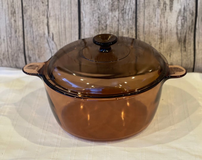Stockpot Pyrex Amber Visions Glass 4.5 L Stockpot With Lid - Etsy