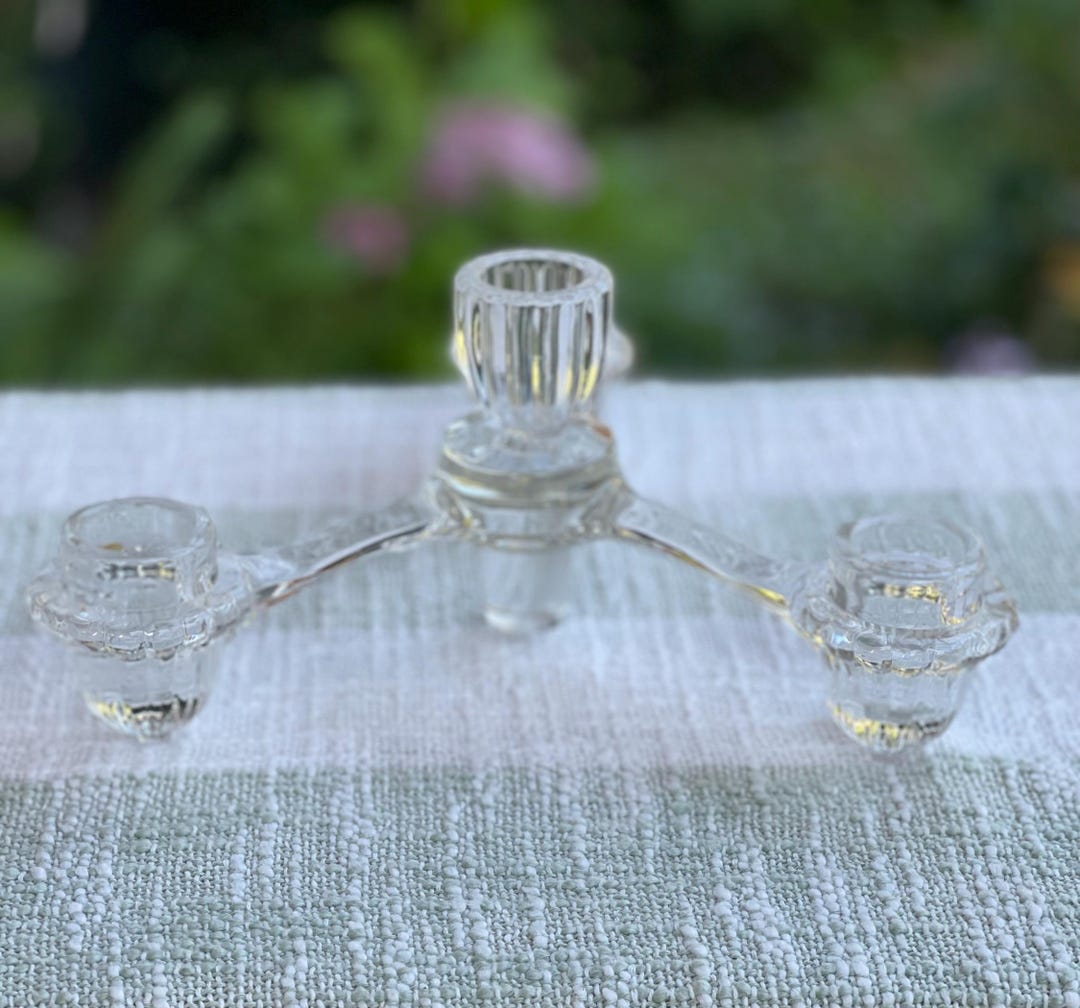 Clear Cambridge Candlestick Holder With Four Candle Holders - Etsy