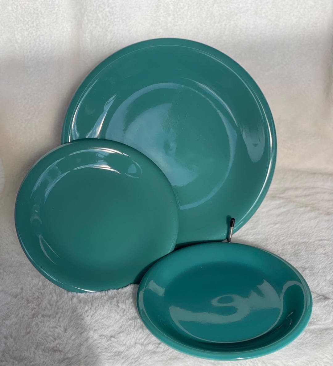 Turquoise Dinner Plate and Salad Plates, Set of 3 by Baker, Hart and ...