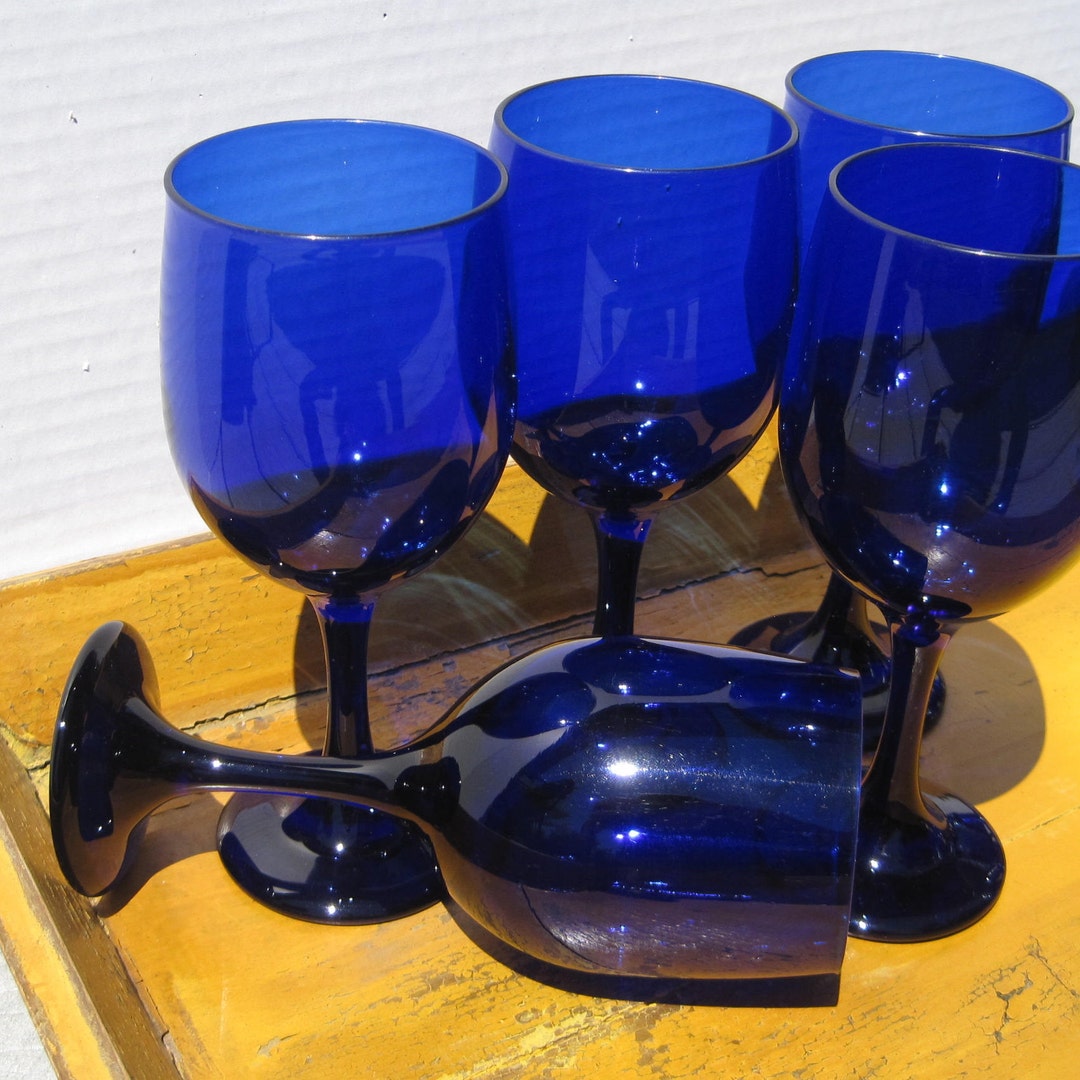 Pair of Libbey Cobalt Blue Water Goblets, Sets of 2 - Etsy