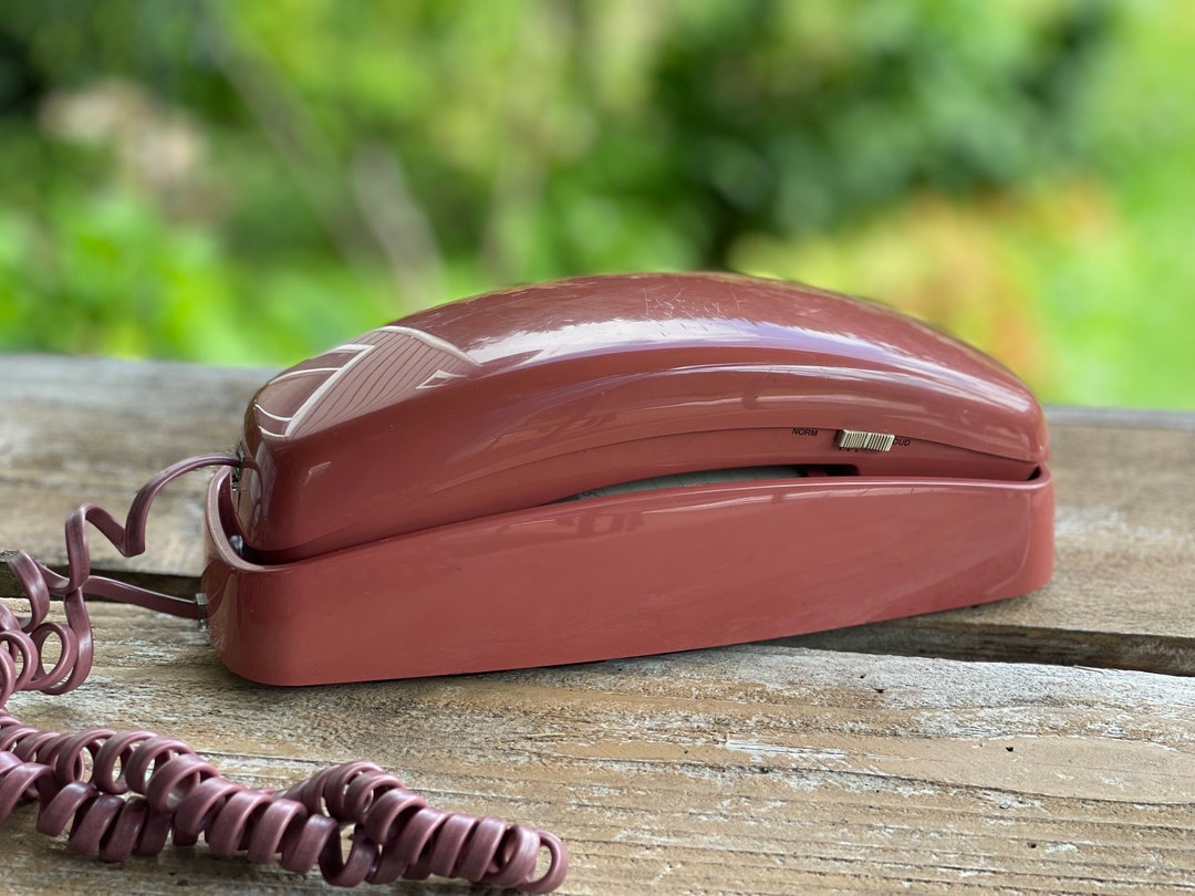 AT&T Push Button Wall Telephone, Paprika Trimline Style Phone and ...