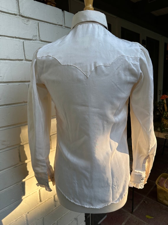 Rare! Rockmount Ranchwear Western Blouse in White Sil… - Gem