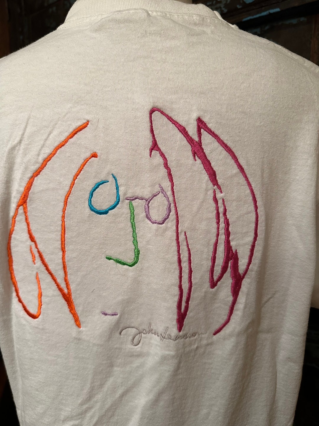 NEW John & Yoko Peace on White T Shirt 1980s Fruit of the Loom Label - Etsy