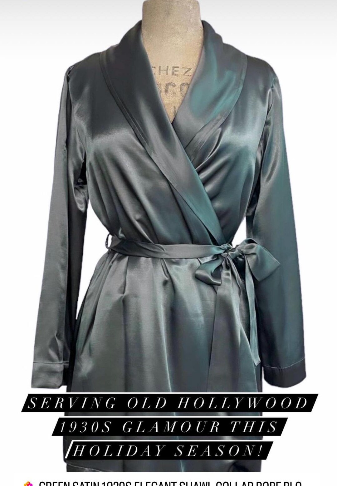 NEW!!! Loco Lindo Hollywood Glam Robe in Forest Green Xl/xxl - Etsy