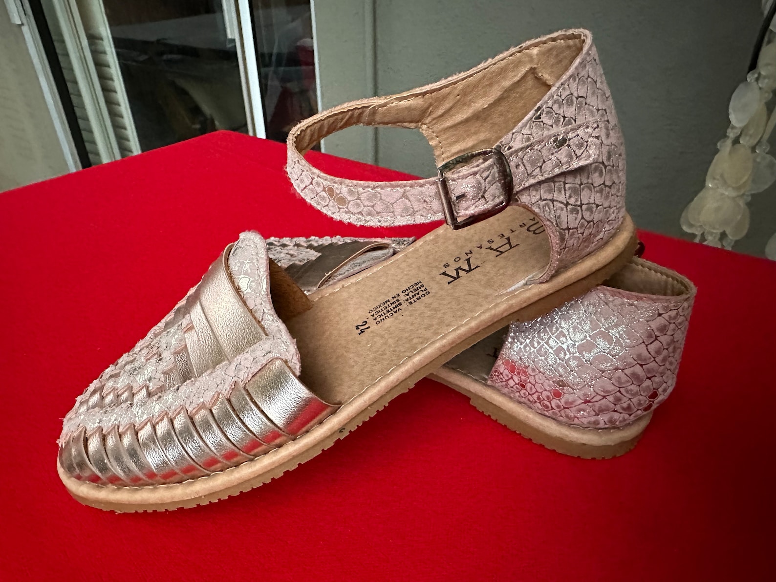 BAM Rose Gold Metallic Artesanos Huaraches With Strap - Etsy