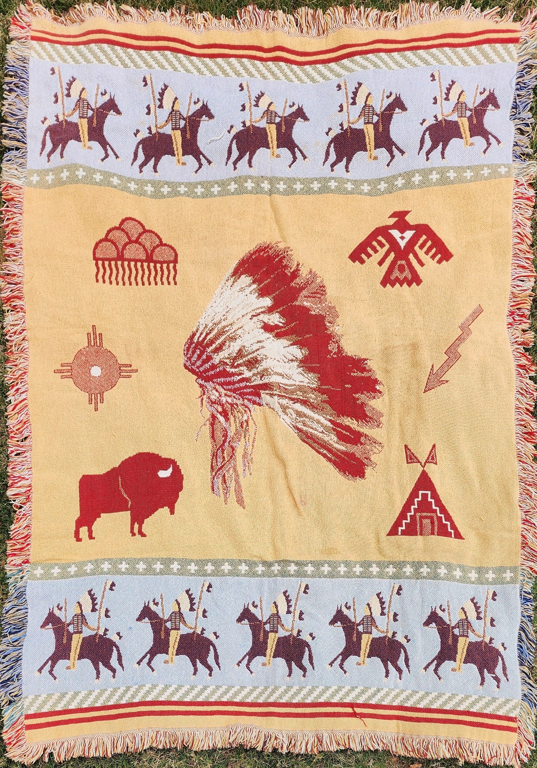 Buckskin Wheat Rug Barn Throw USA Native Southwest - Etsy