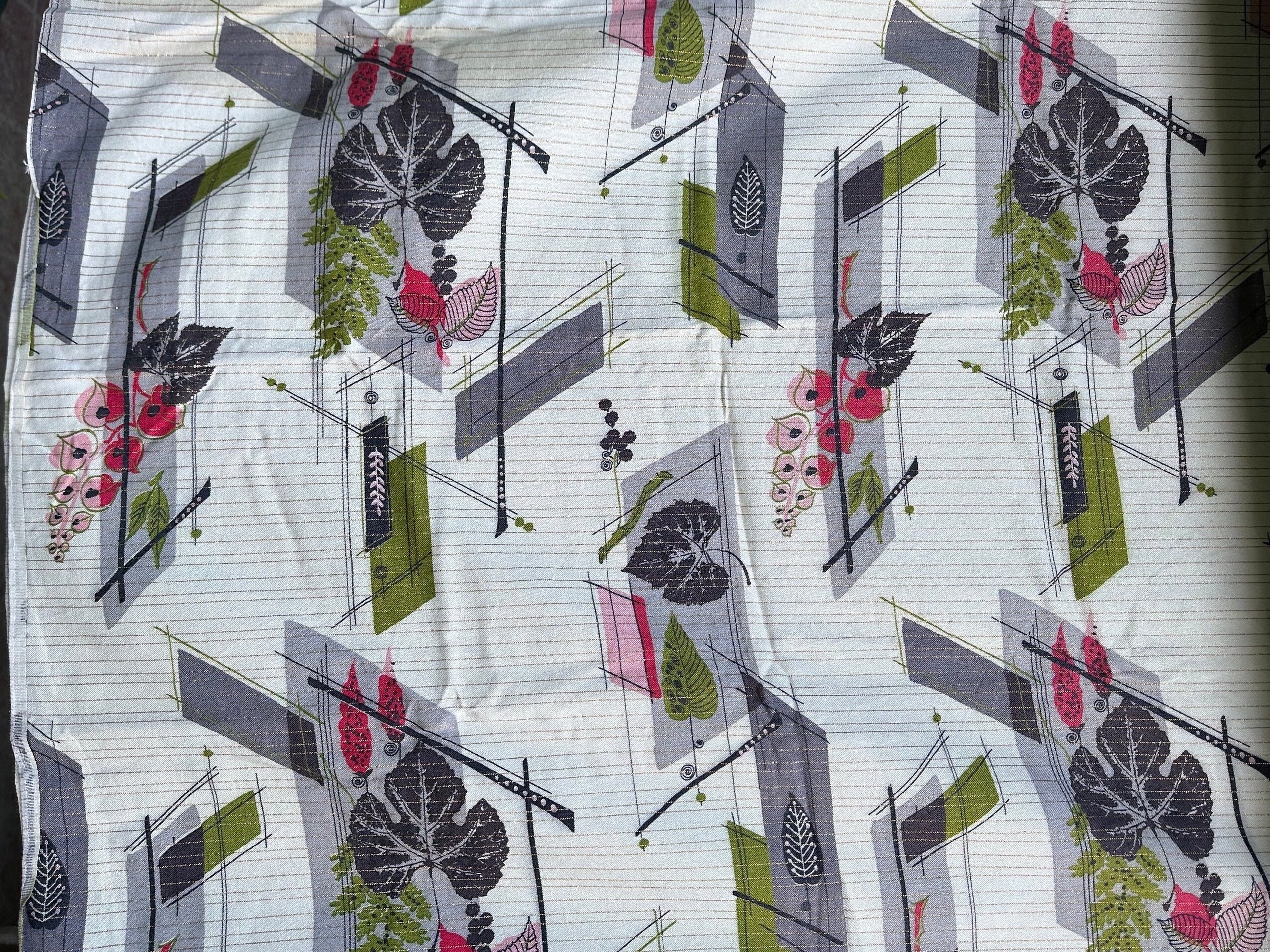 MCM Mid Century Modern Design Fabric W Lurex!! - Etsy