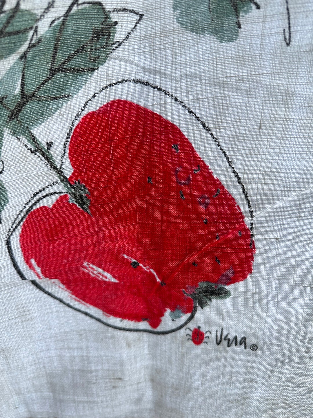 Vintage Vera Apple Linen Tablecloth - Etsy