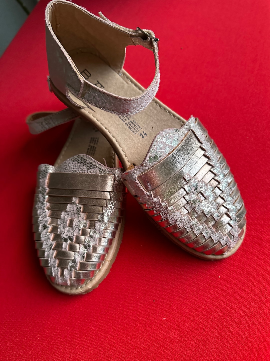 BAM Rose Gold Metallic Artesanos Huaraches With Strap - Etsy